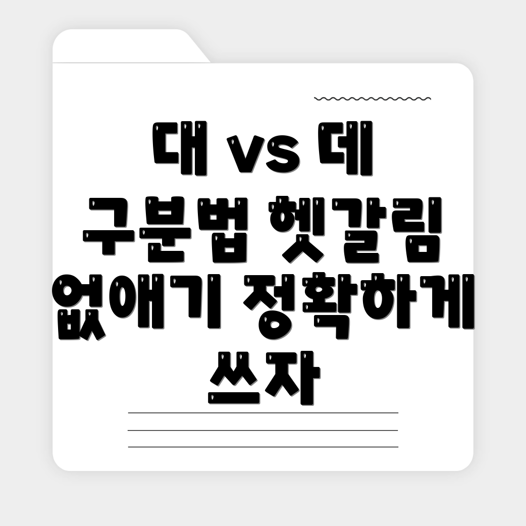대 Vs 데 헷갈림 없이 쓸 수 있는 맞춤법 구분법