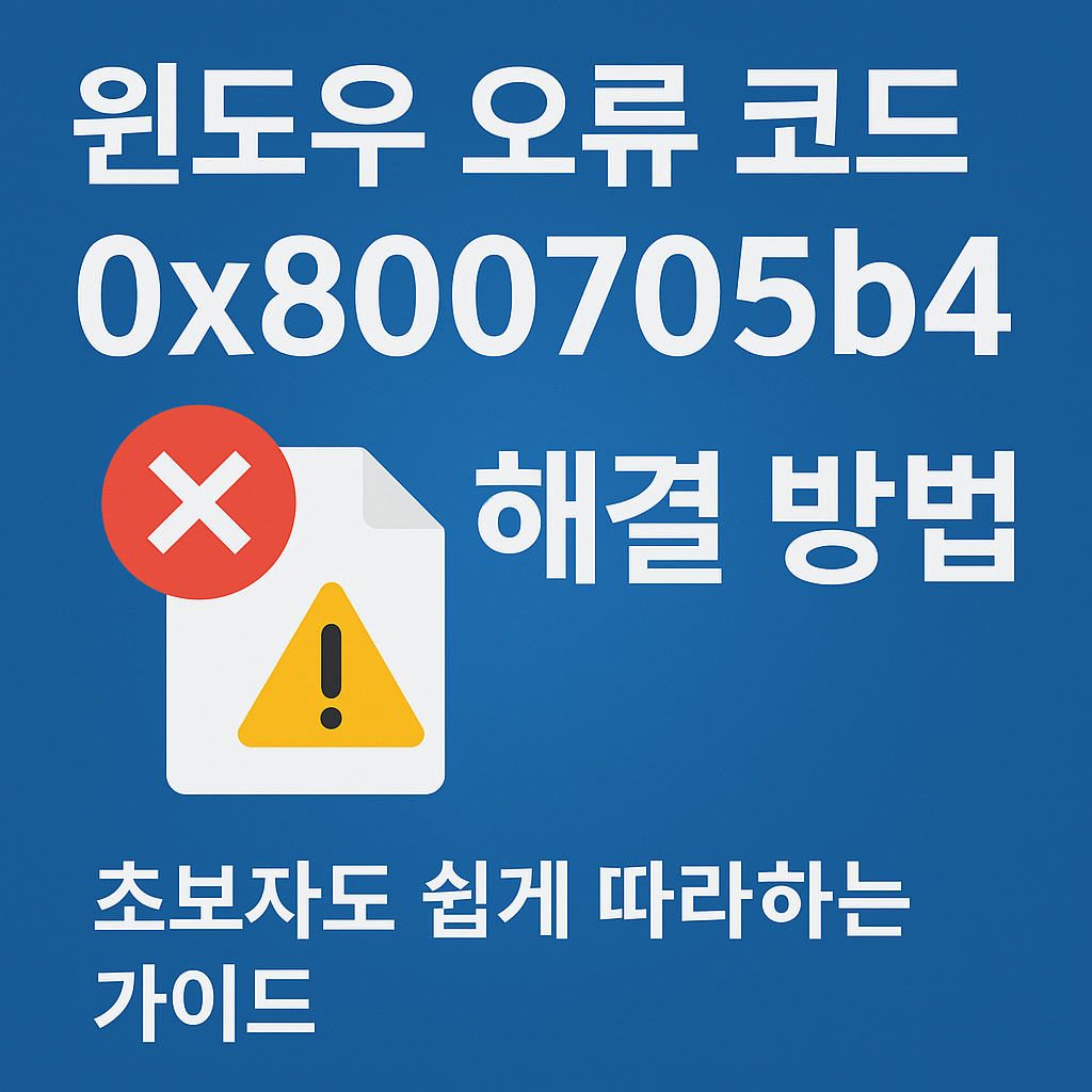 윈도우 오류 코드 0x800705b4 해결 방법 누구나 쉽게
