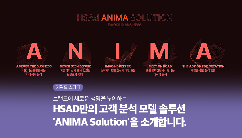 고객 분석 모델 솔루션 'ANIMA Solution'을 소개합니다. HSAD 공식 블로그 HSADzine