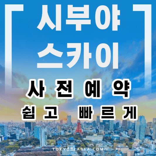 도쿄 여행 시부야 스카이 입장권 쉽고 빠르게 사전 예약
