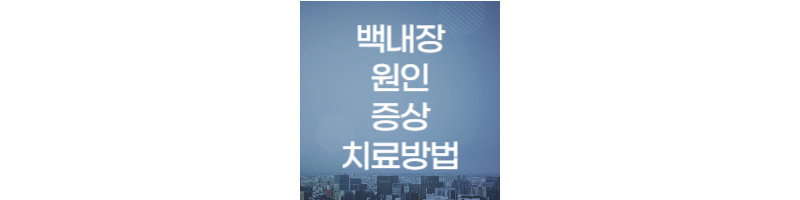 백내장의 원인 증상 치료방법 알아보기