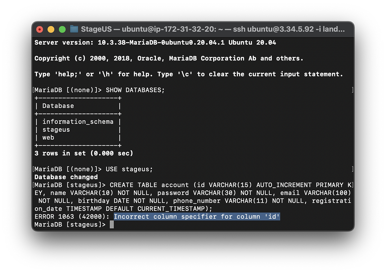 Sql Error 1063 Incorrect Column Specifier For Column 오류 해결하기 3308