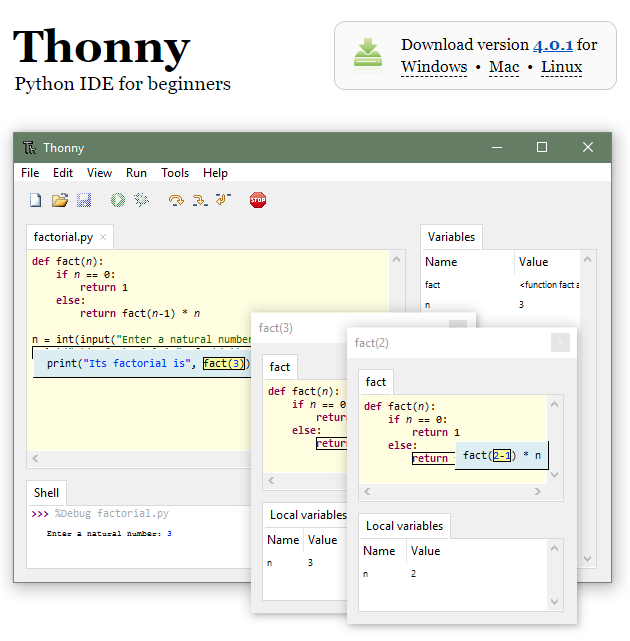 Thonny - 파이썬용 에디터