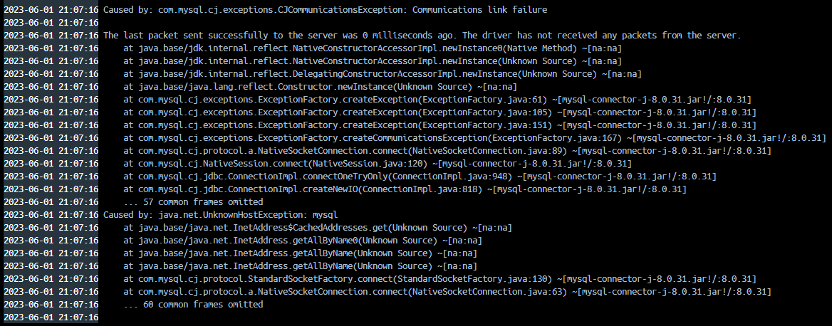 #10. Docker - java.net.UnknownHostException: mysql