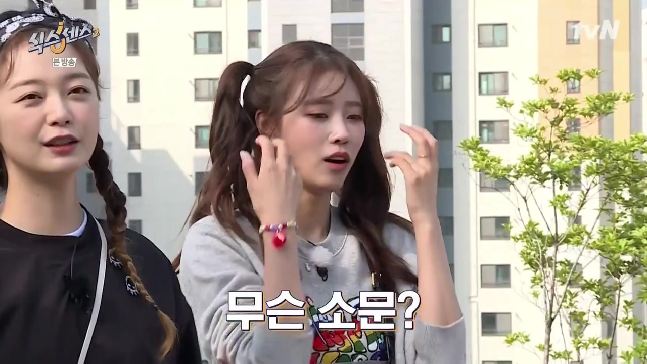 맨투맨티셔츠 식스센스2 6회 러블리즈 미주 마이클코어스 연그레이 하트 로고 프린팅 맨투맨티셔츠~★ 은붕이의 패션일기