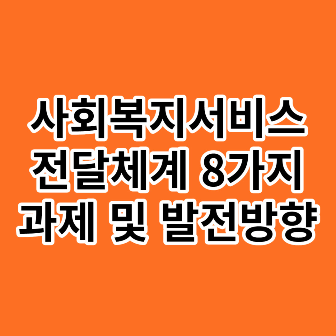 사회복지 서비스 전달체계 8가지 원칙 및 전달의 과제와 발전방향