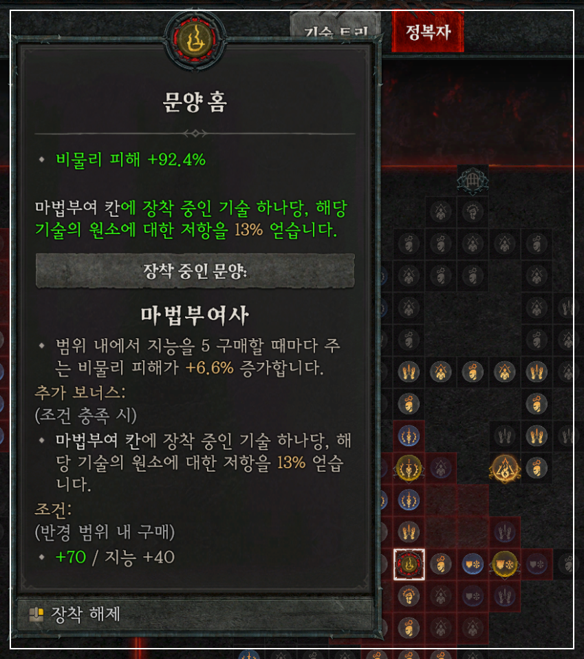디아블로4 Diablo4 원소술사 소서리스 빙결 냉기 얼음 파편 정복자 보드 공략