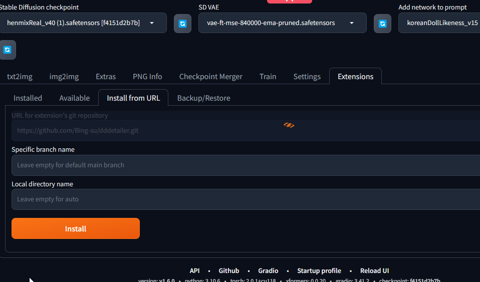 ddetailer 설치 방법
