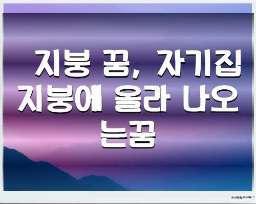 지붕 꿈 자기집 지붕에 올라 나오는꿈