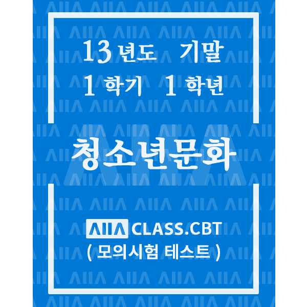 방송대 방통대 청소년문화 기말시험 2013년도 1학기 1학년 올에이클래스 기출문제 모의고사
