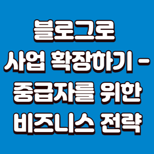 블로그로 사업 확장하기 중급자를 위한 비즈니스 전략 초토산 블로그