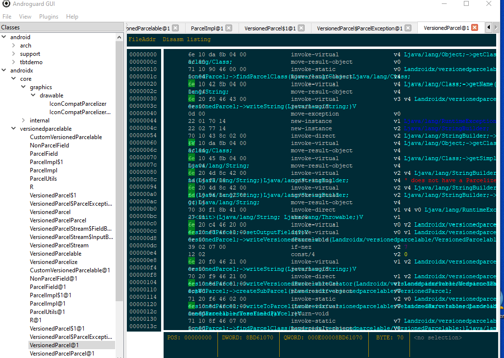 Androguard GUI 사용하기