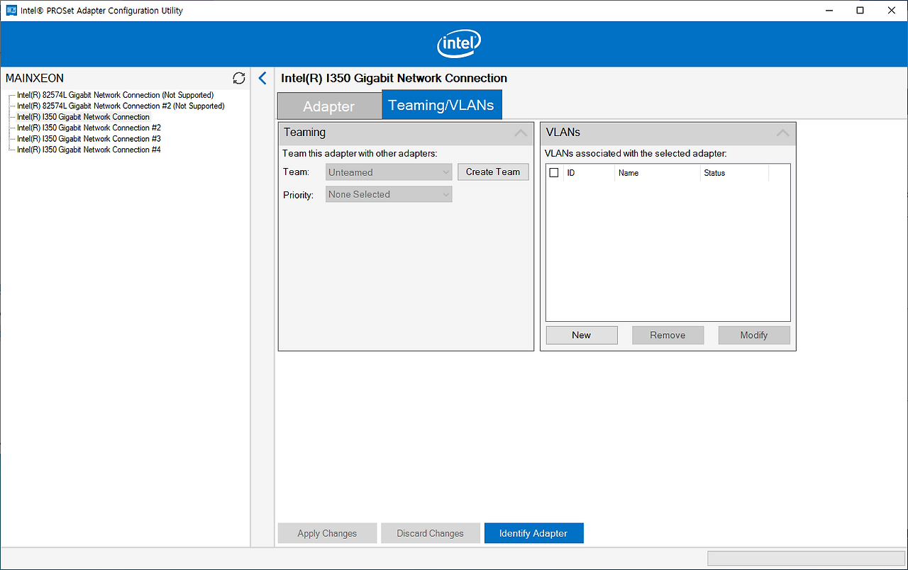 인텔 Teaming 구성방법