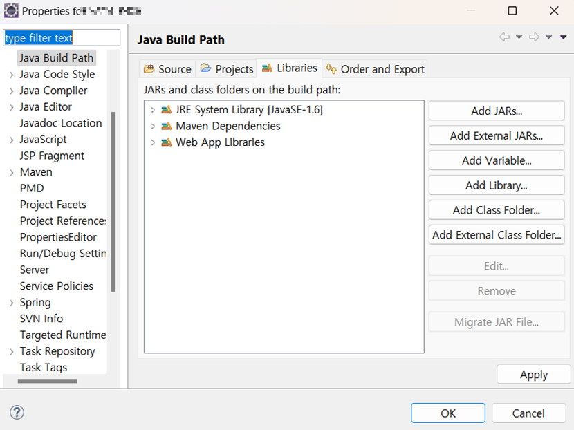 [Eclipse / WAS] 애플리케이션 리스너들을 설치하는 것을 건너뛰었습니다. 오류 발생 Build Path, Compiler