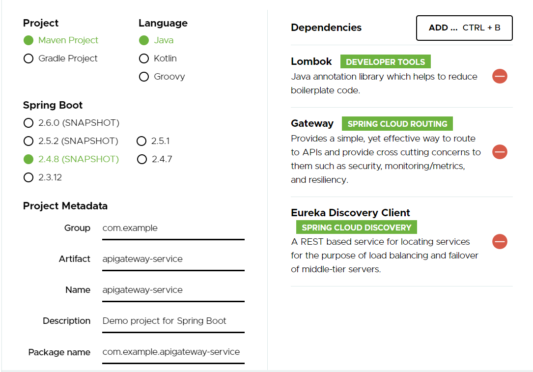 MSA (Spring Cloud Gateway 프로젝트 생성)