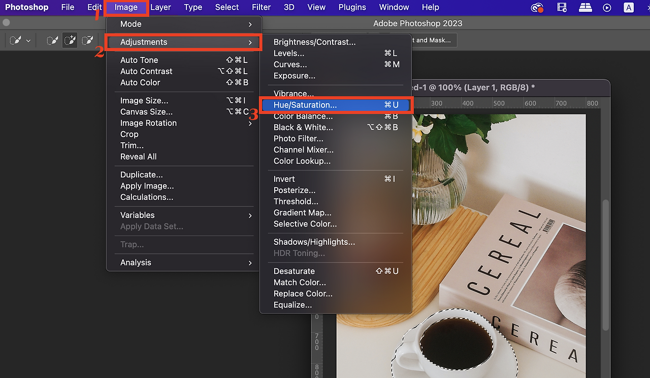 포토샵 Photoshop 기초강좌 부분 색깔 보정하기