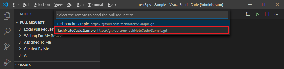 [VSCODE] Github Pull Requests 생성하기