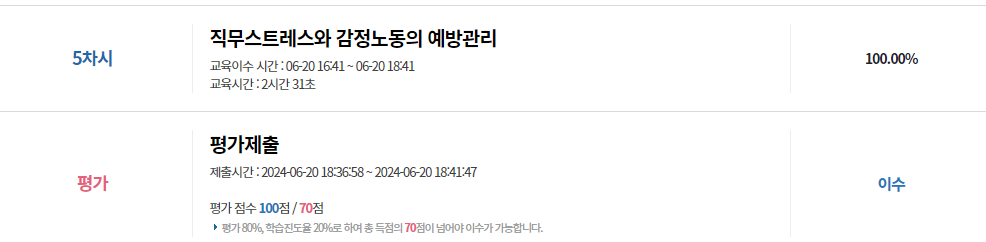 한문철의 현장 속으로 5차수 직무스트레스와 감정노동의 예방관리 문제 및 정답