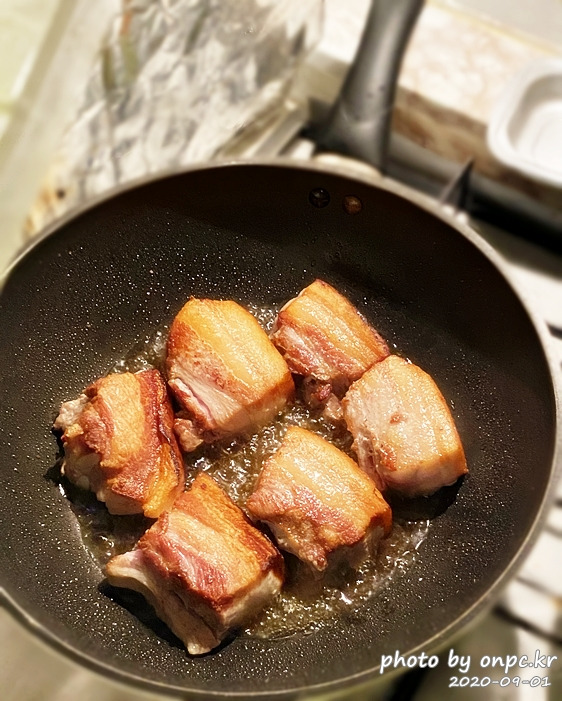 코스트코 한판 냉동 삼겹살 집에서 해동하고 손질 후 저렴하게 맛있게 먹기~ Onpc