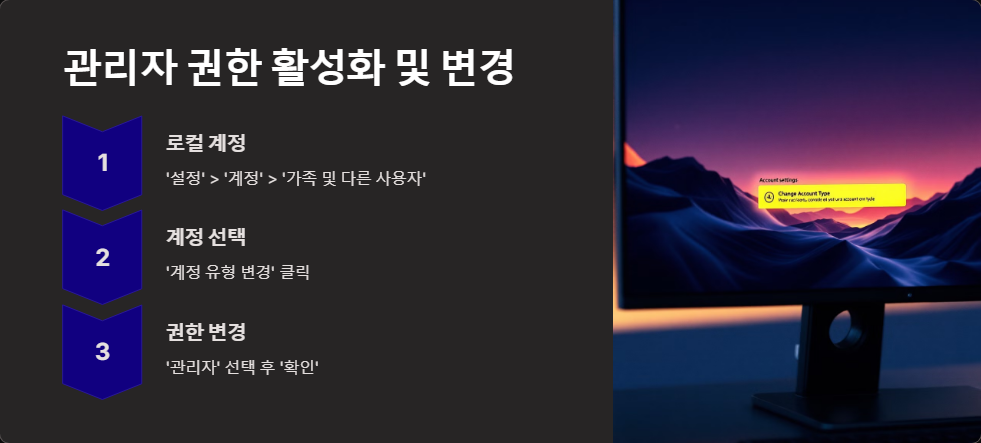 윈도우 11 관리자 권한 설정 및 계정 변경 방법 가장 많이 묻는 질문 완벽 해결