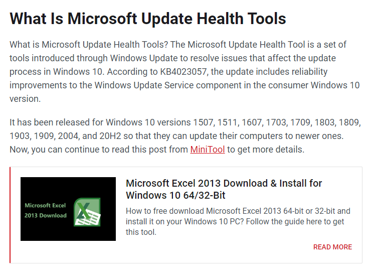 Microsoft Update Health Tools 프로세스 삭제해야 할까?