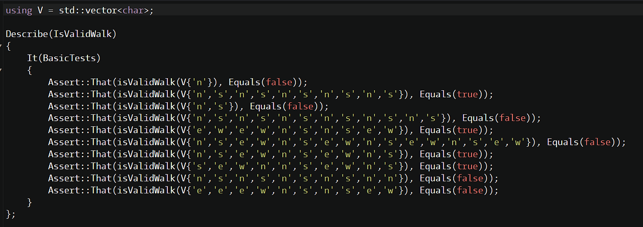 [Code Wars] Take a Ten Minutes Walk(C++)