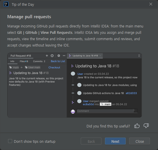 [Tip of the Day] IntelliJ : Manage pull requests