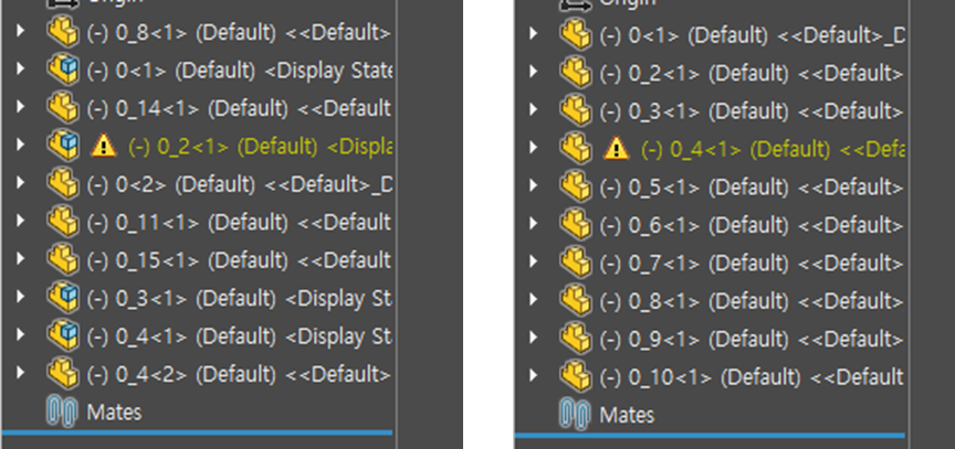 Solidworks - step(stp) 파일 sub-assy없이 단일 파트 구조 상태로 import