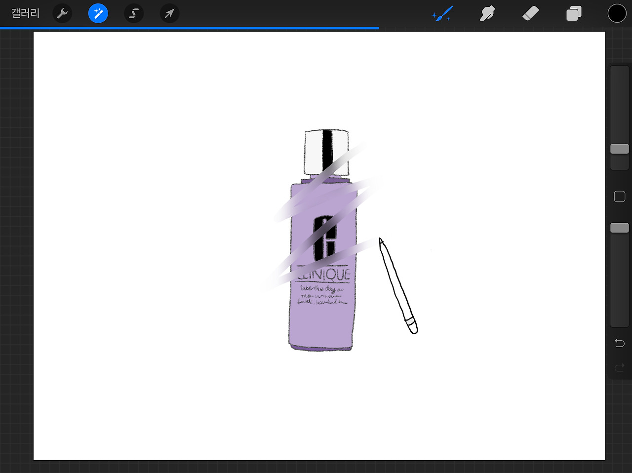 프로크리에이트 Procreate 레이어 흐리게 하는 방법 블러 가우시안 효과
