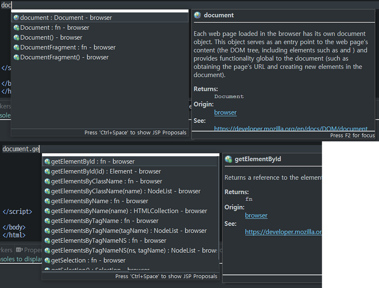 [JAVASCRIPT/JQUERY] eclipse 자바스크립트 자동 완성 플러그인(tern)
