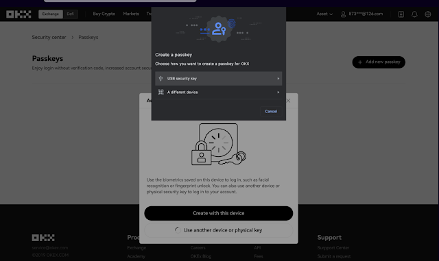 OKX 거래소 패스키 설정하는 방법 — 비트펑크 크립토 & 블록체인