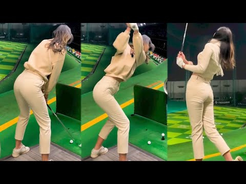 183CM 압도적인 피지컬! KLPGA 프로 류혜인 미녀골퍼의 멋진 골프스윙!