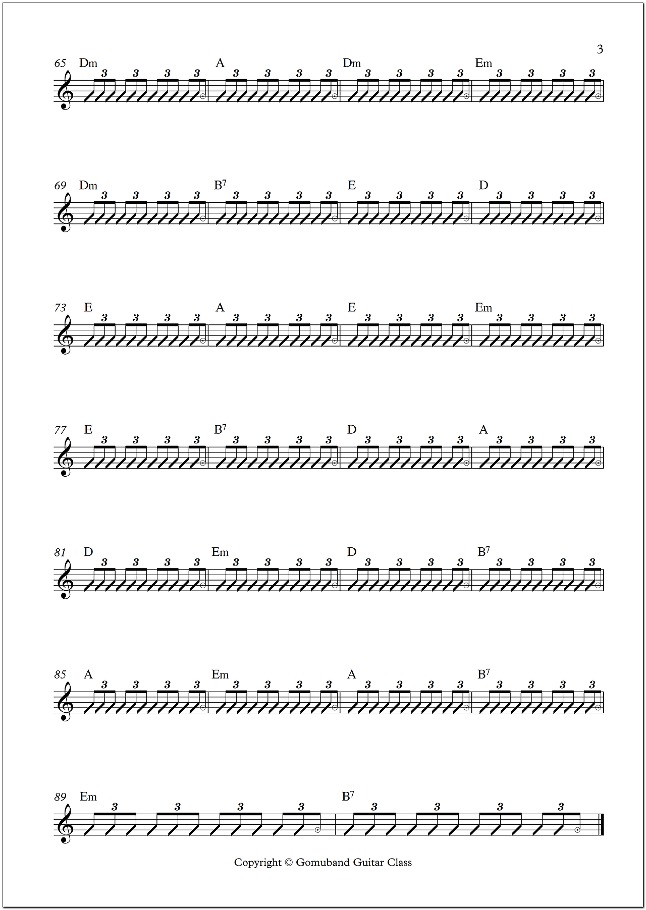 45. 기타 기본 리듬 12비트와 셋잇단음표 Guitar Basic Rhythm 12 Beat and Triplet [고무밴드 ...