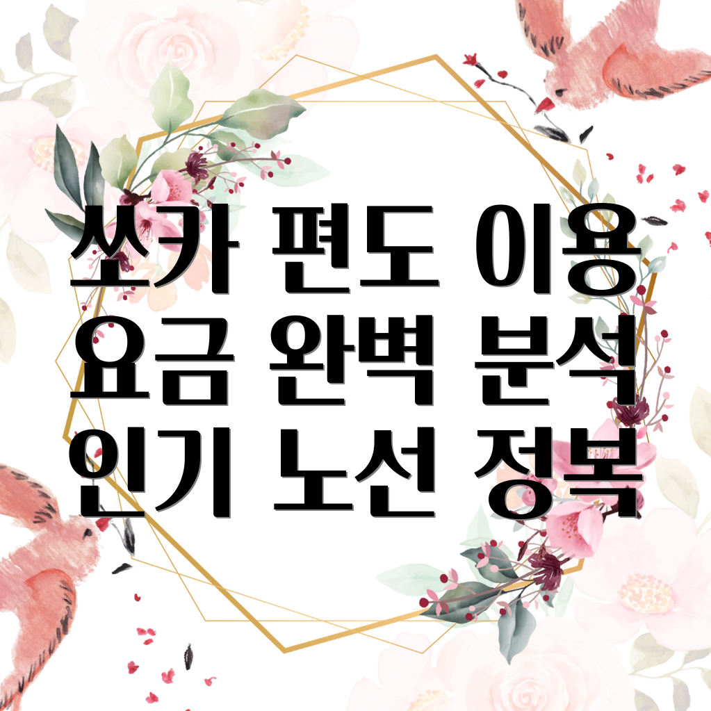 쏘카 편도 이용 요금 완벽 가이드 인기 노선 And 시간대별 요금 변동 분석