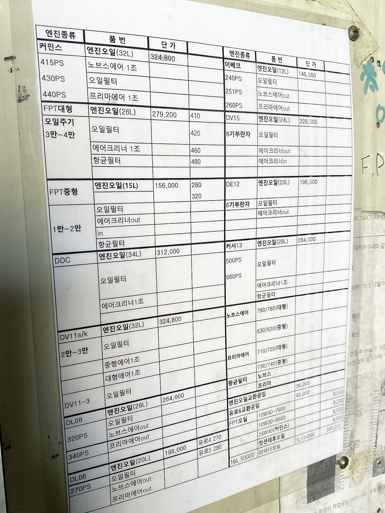 티스도리닷컴 타타대우 프리마 엔진오일 교체 텐덤조인트 에어컨 콤프 보증수리
