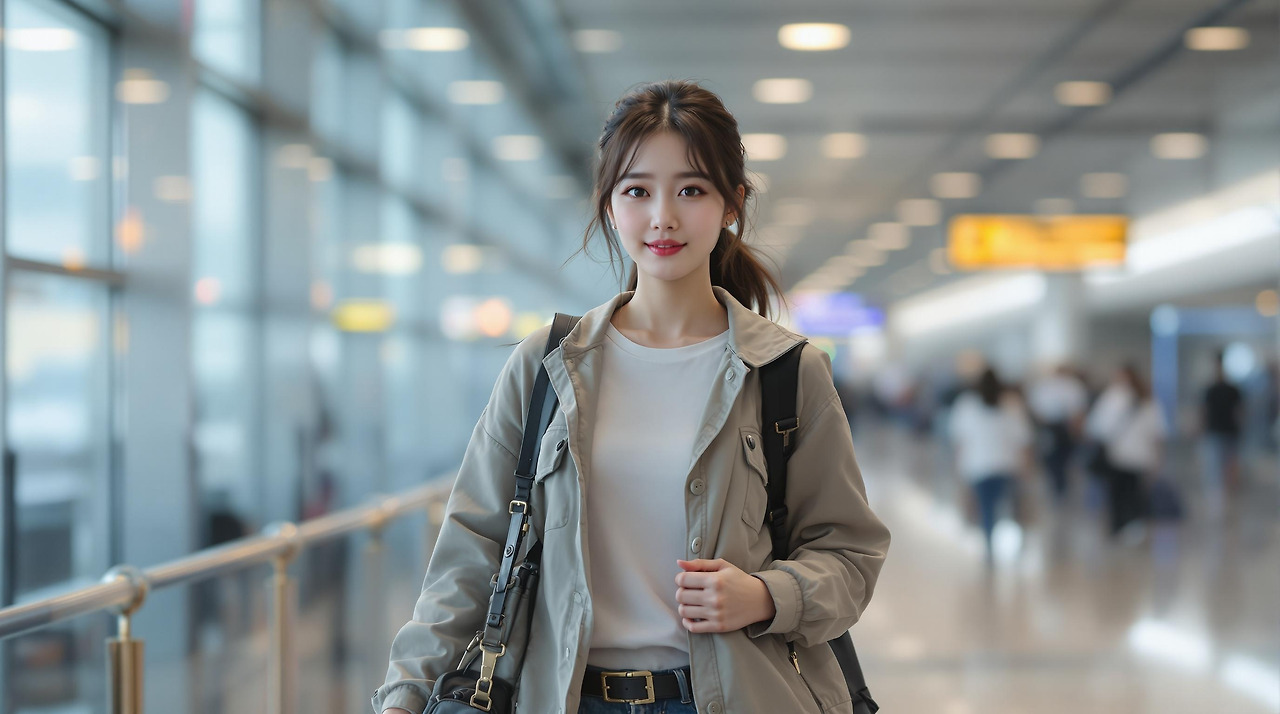 인천공항 대한항공 터미널 체크인 카운터와 탑승구 편의시설
