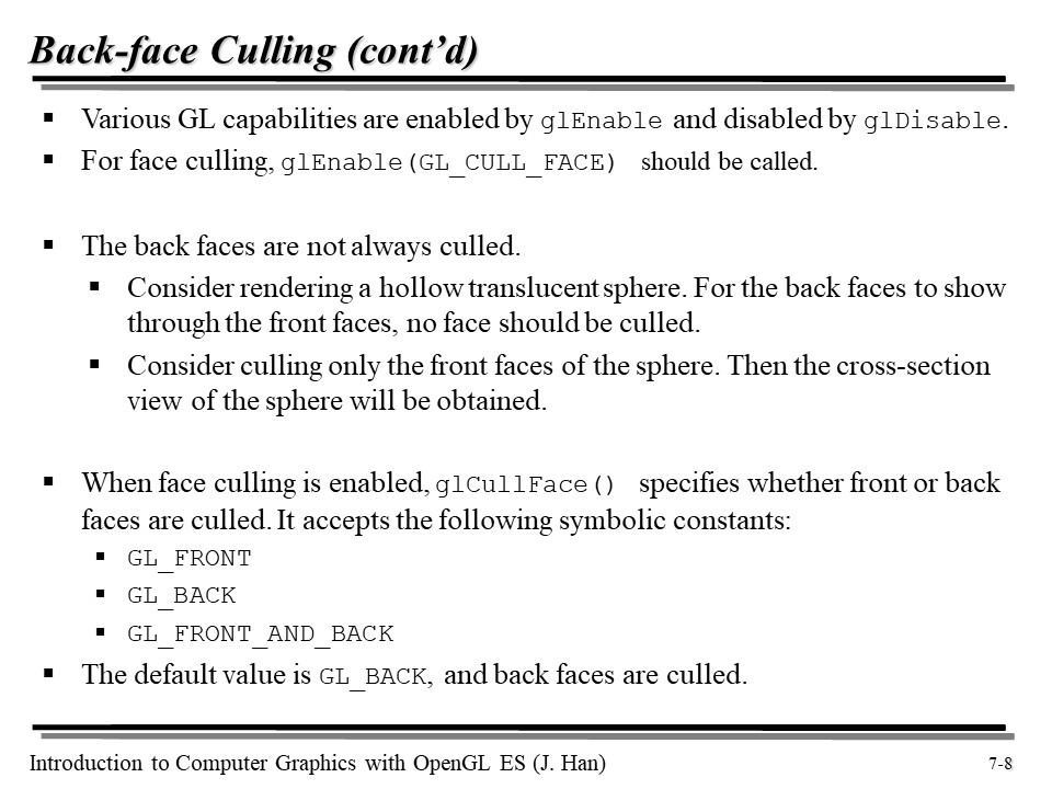 [OpenGL ES] 7강 : 래스터라이저(Rasterizer), Clipping, Back-face culling