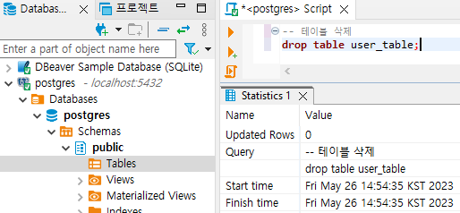 [PostgreSQL] 테이블 생성, 수정, 삭제하기(create, alter, drop) :: Jae Front-end Study