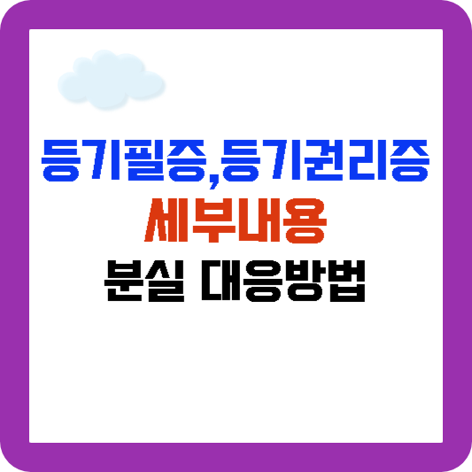 등기필증 등기권리증 등기필정보 집문서 내용 및 재발급 분실 대응방법 부동산母