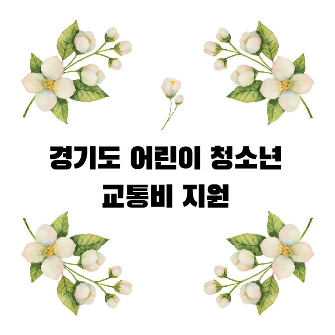 경기도 청소년 교통비 지원 2025년 변경사항과 지원금 신청 방법