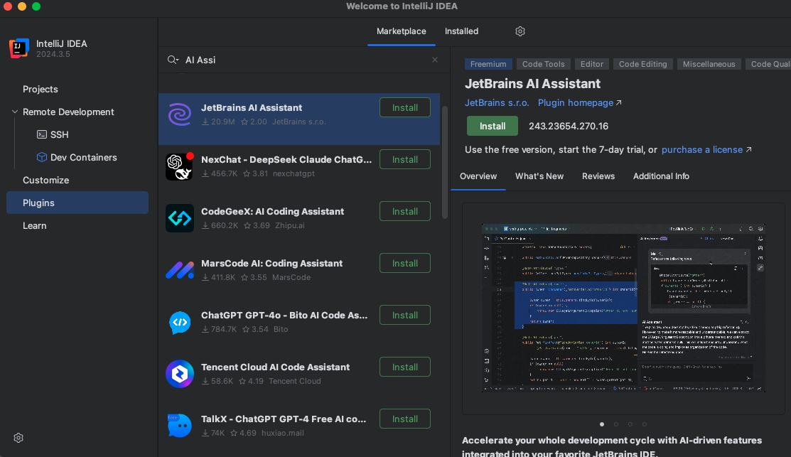 JetBrains AI Assistant 사용방법과 사용후기 (코드설명,리팩토링 제안)