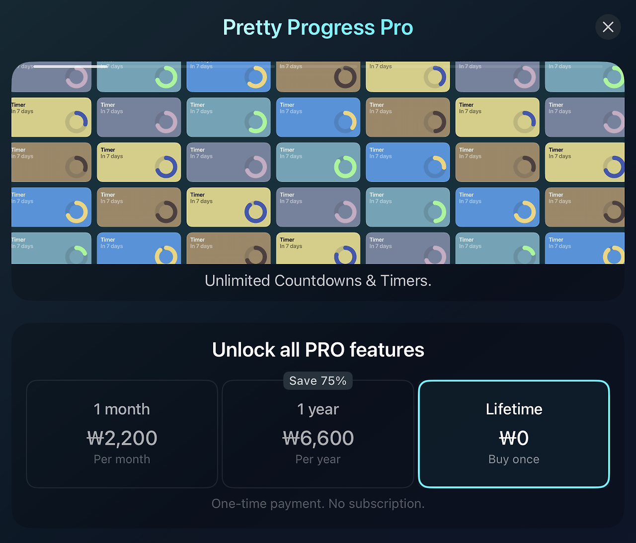 [무료앱/iOS] Pretty Progress - Indie App Santa