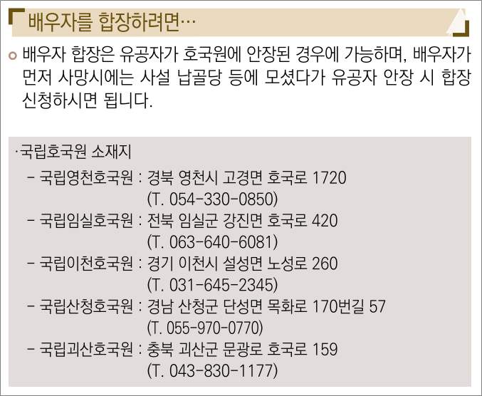 국가유공자 참전유공자 국립묘지 안장 절차 알아볼께요