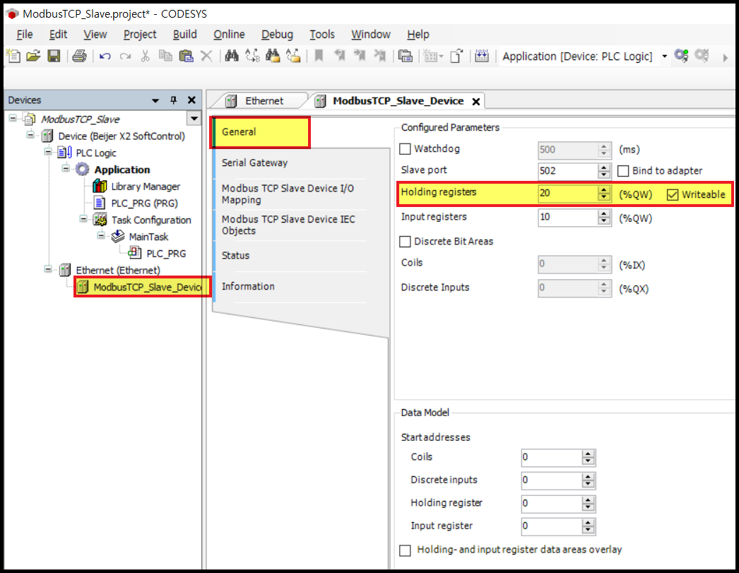 Codesys Modbus TCP Slave (Server) 설정방법