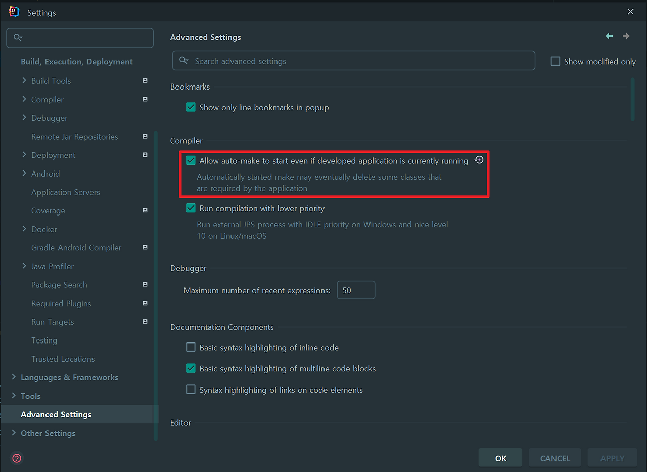 intelliJ springboot live reload 설정