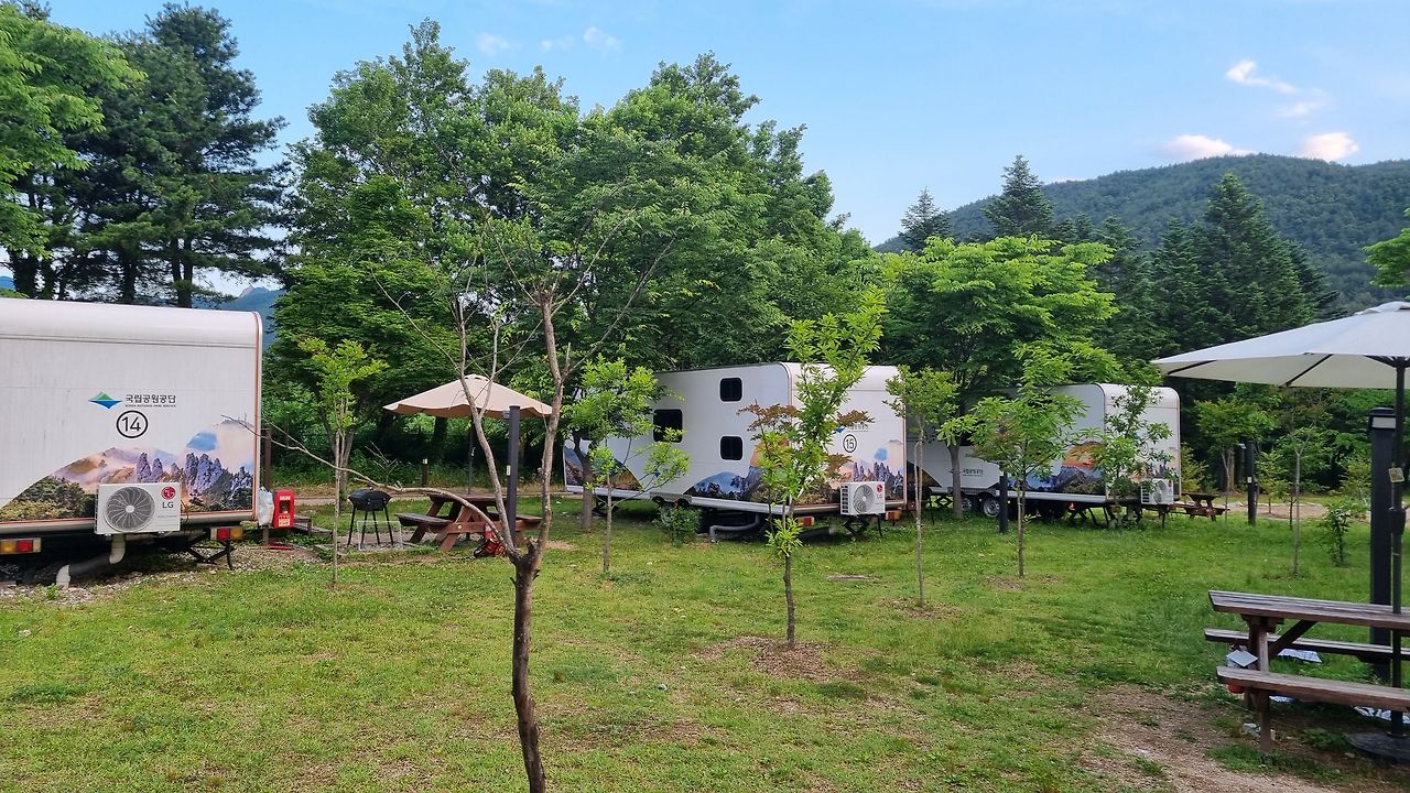 설악동야영장 동해 카라반 배치도 물품 이용요금