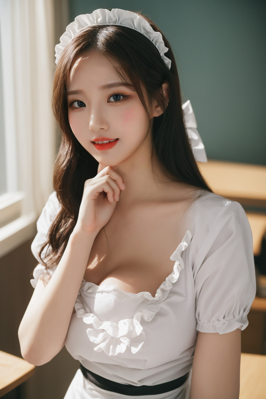 Ai로 생성한 순백의 메이드 실사풍 이미지 생성하기 만들기