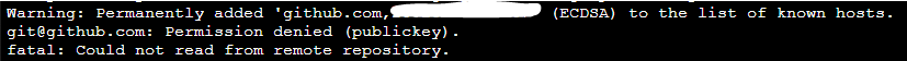 [Git] Warning: Permanently added 'github.com' (ECDSA) to the list of known hosts 에러 해결