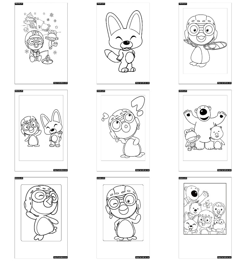 뽀로로 색칠공부 무료 Pdf 도안
