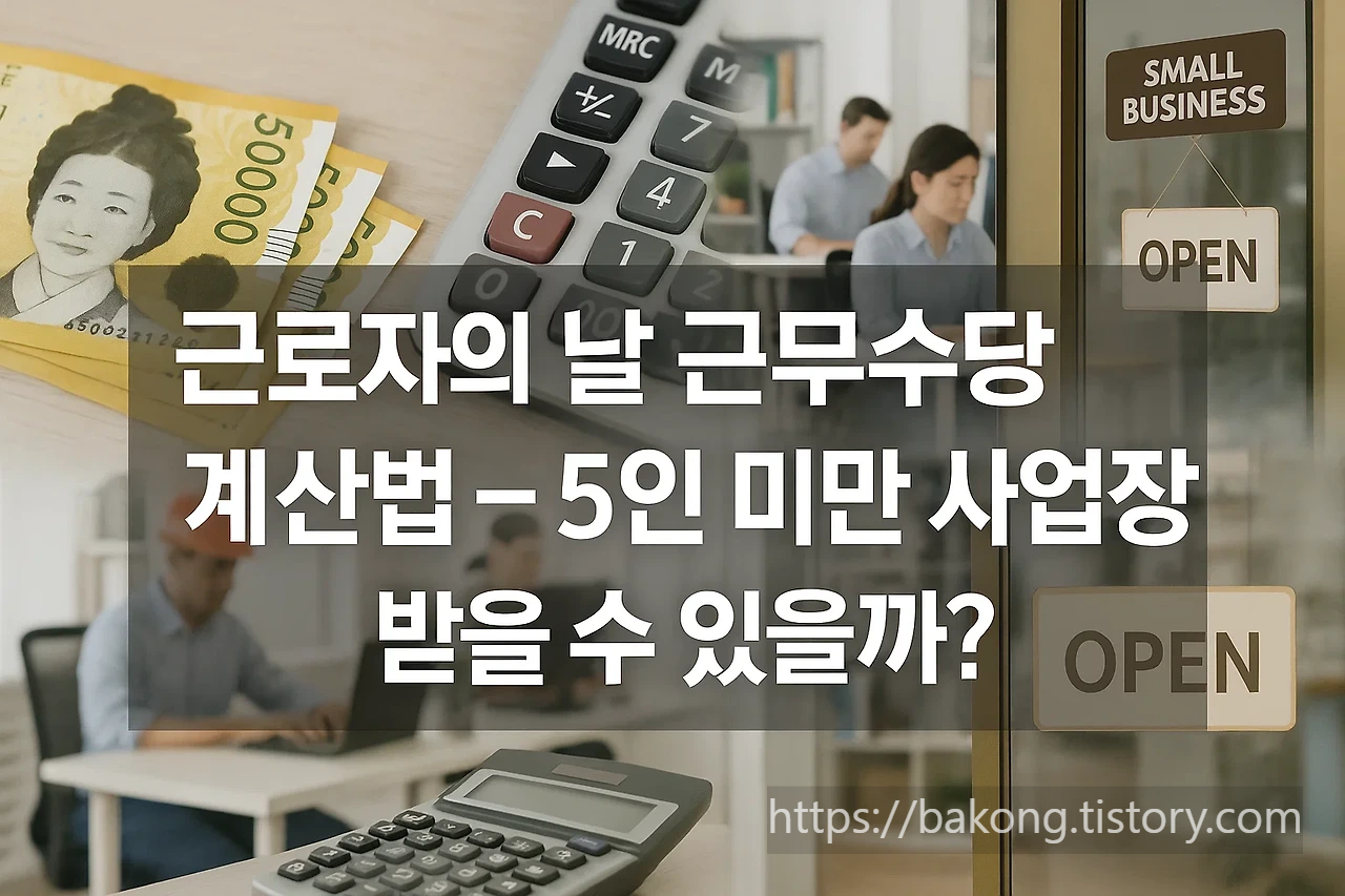 근로자의 날 근무수당 계산법 5인 미만 사업장도 받을 수 있을까